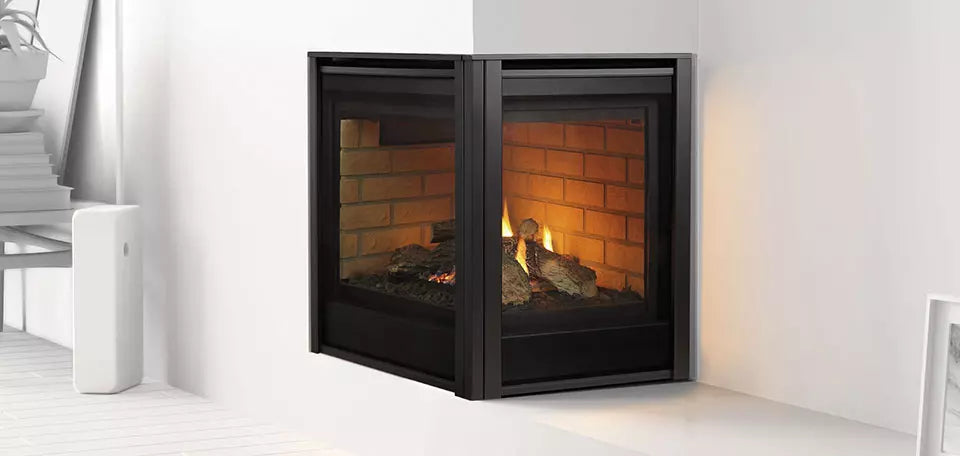 Corner Two-Sided Gas Fireplace & CAPO Fireside