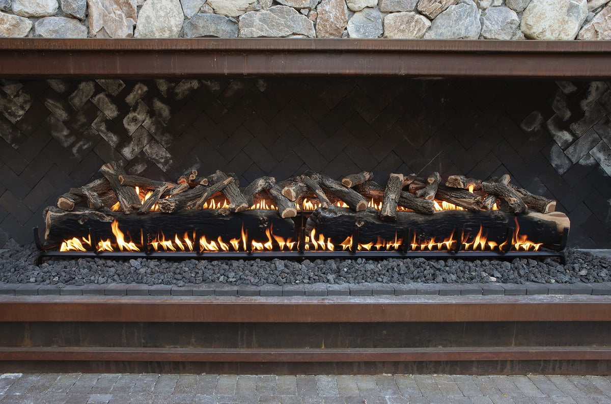 FRONT VIEW JUMBO STAINLESS STEEL BURNERS- JUMBOBRNR-120-SS & CAPO Fireside