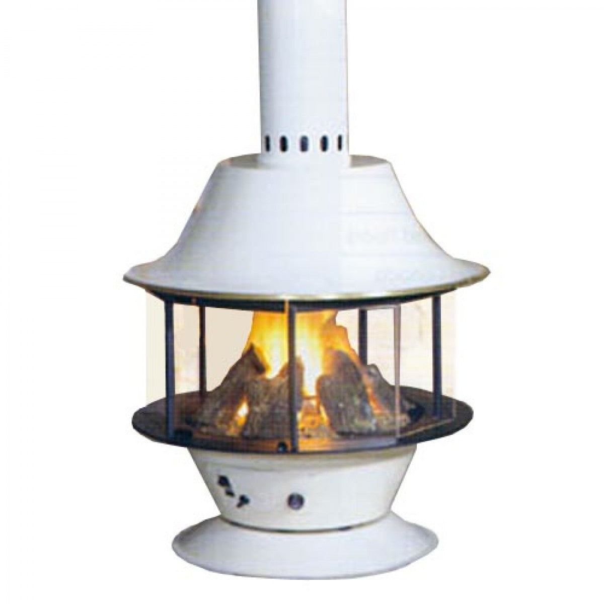 Spin-A-Fire Woodburning Fireplace in Porcelain & CAPO Fireside